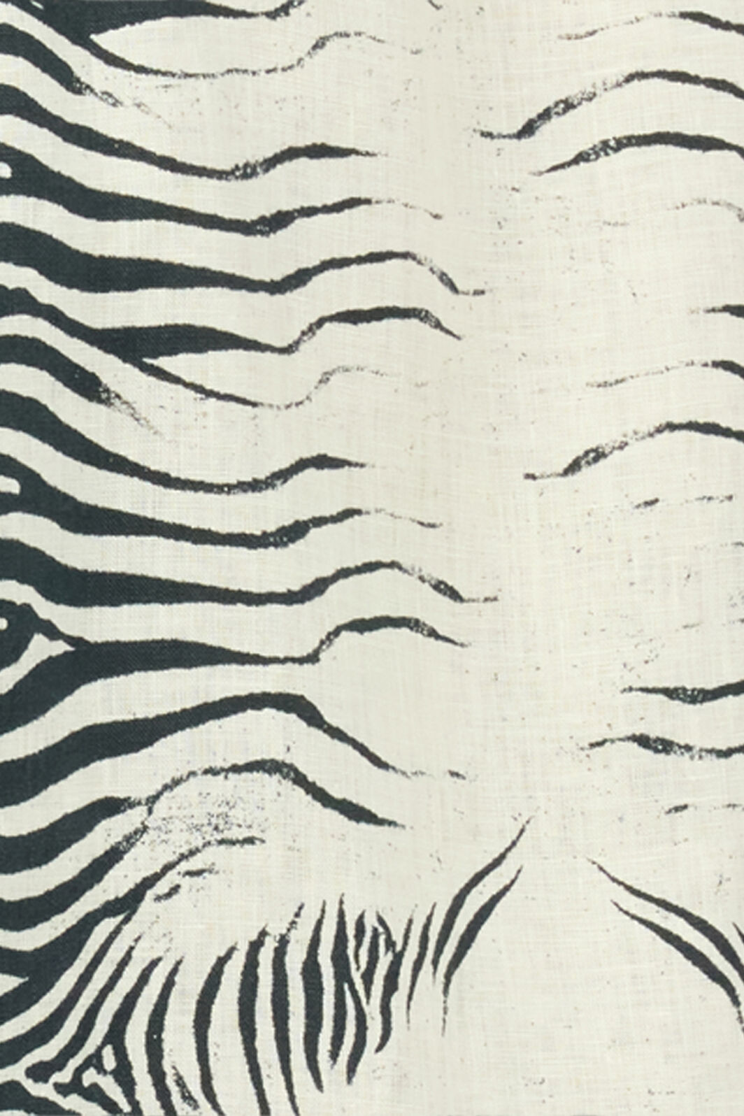 Linen Shirt With Mini Zebra Print in Black/White for Men | Roberto Cavalli®